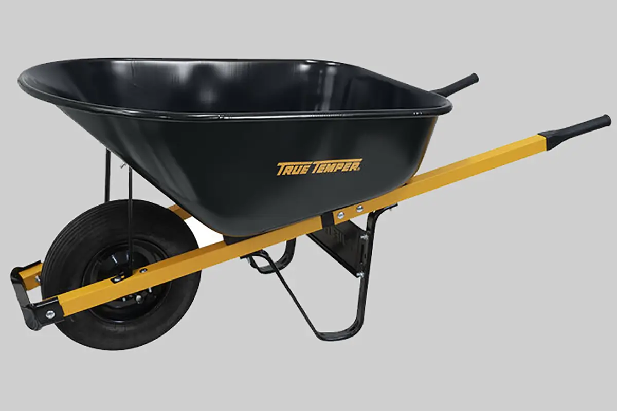 True Temper R6STFFEC 6 Cu. Ft Steel Tray Wheelbarrow - Tools Trove